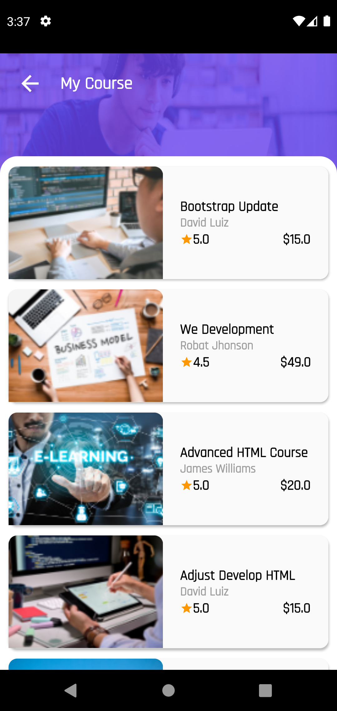 Elearn - Online Learning Platform App UI Kit in Flutter by ViserLab